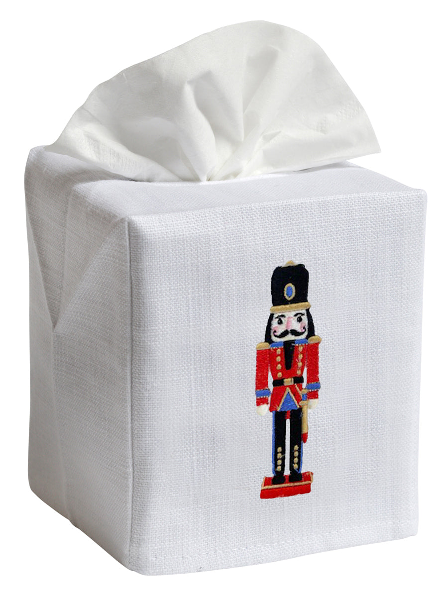 Nutcracker Tissue Box Cover, Embroidered, Christmas Linens by Jacaranda ...