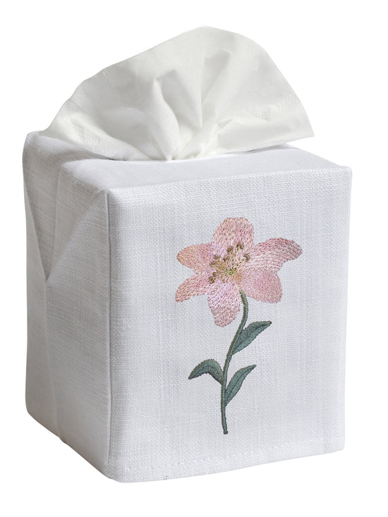 Jacaranda Living Tissue Box Cover, Embroidered - Starburst Lily