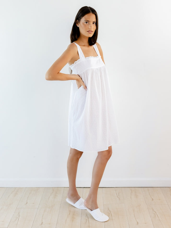 Annabelle White Cotton Nightgown - Jacaranda Living