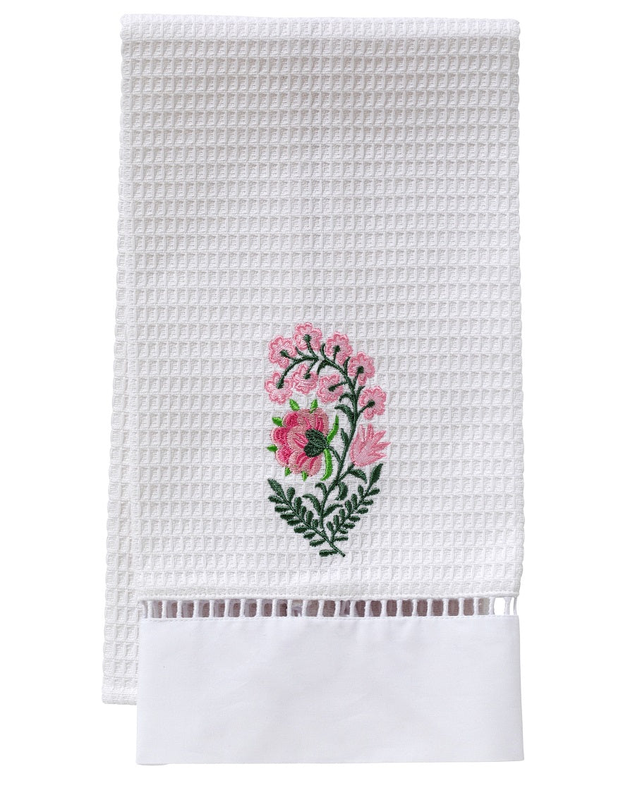 Waffle Weave Guest Towel - Embroidered Fleur (Pink) – Jacaranda Living