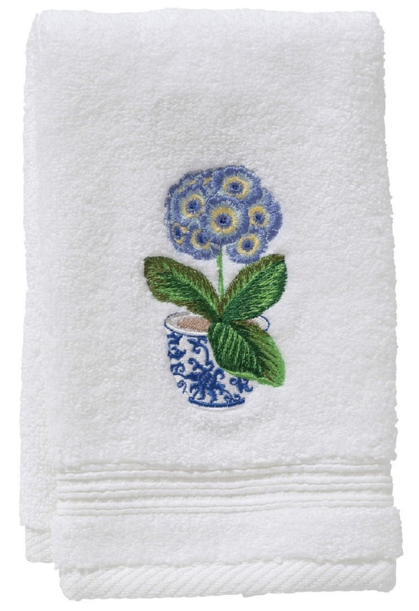 Potted Primroses (Blue) Terry Guest Towel - Jacaranda Living