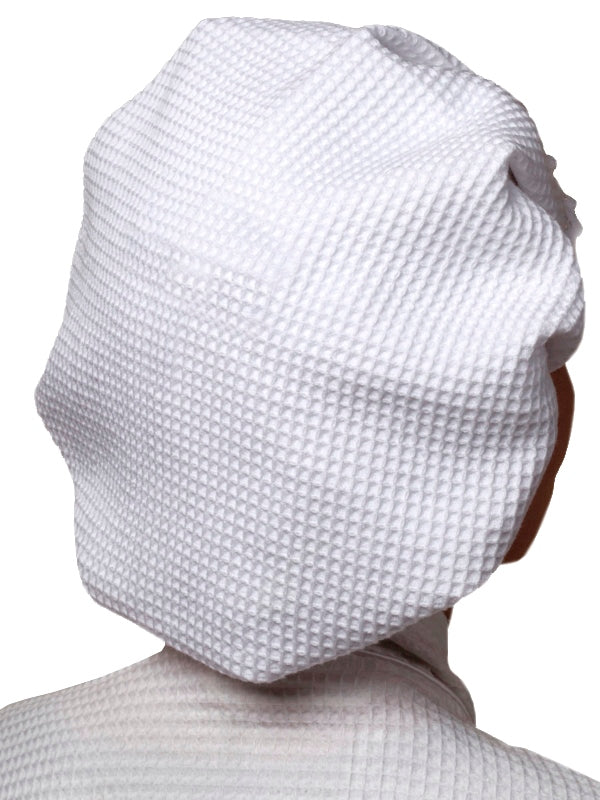 Shower Cap, White Cotton Waffle Weave, No Embroidery – Jacaranda Living